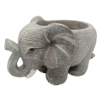 Generico Blumentopf aus Tierharz, Elefant, 12 cm, dekorativer Pflanzenst&auml;nder f&uuml;r den Innenbereich, niedlicher Pflanzenbeh&auml;lter f&uuml;r Zuhause, B&uuml;ro, Wohnzimmer, 