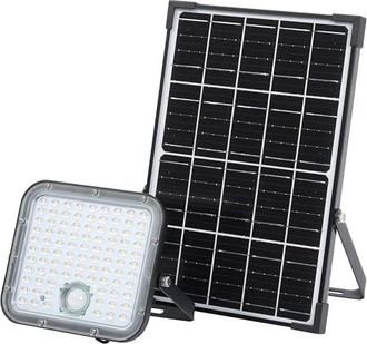 Osram LED-Solar-Au&szlig;enleuchte Endura Outdoor schwarz mit Flutlicht und Solar-Panel, 5 m langes Kabel, mit Fernbedienung und PIR-Bewegungsmelder, 30 W, 4500 l