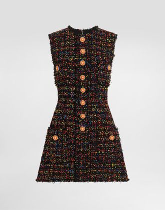 Dolce & Gabbana Kleid Aus Tweed - Frau Kleider Mehrfarbig 46