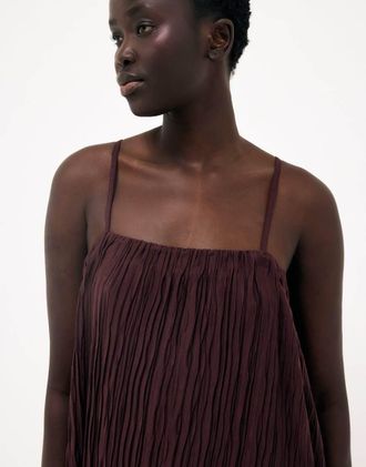 NA-KD Robe longue fluide - Marron