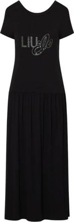 Liu Jo Femme, Robes, Noir, Taille: 38 FR Long Jersey Dress