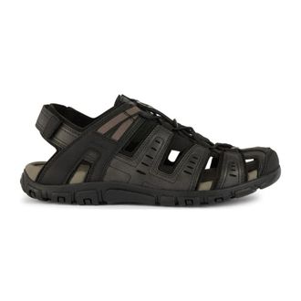 Geox Schwarze Flache Strada Sandalen - - Shoes - Herren - Schwarzk - 40 EU