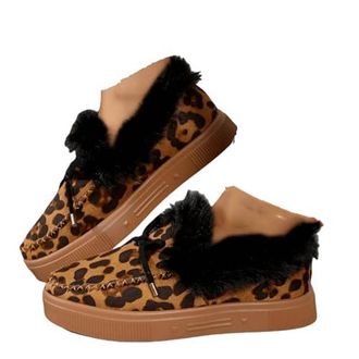 Generic Bottes dhiver pour femme, doubl&eacute;es de fourrure, bottines &agrave; enfiler pour la neige, chaudes et confortables, doubl&eacute;es, &eacute;paississantes, pour la marche, l