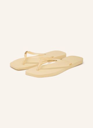 Havaianas Zehentrenner Slim Square Logo Metallic gelb