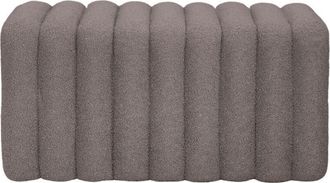 DRAWER Banc rembourr&eacute; en tissu bouclette L79cm - Taupe - Leto