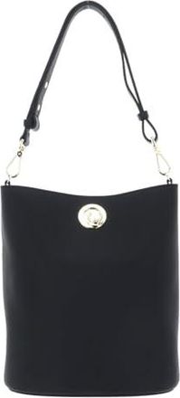 Coccinelle Cuir sac &agrave; &eacute;paule bandouli&egrave;re Nikla Handbag Double Grainy Leather Noir/Cognac