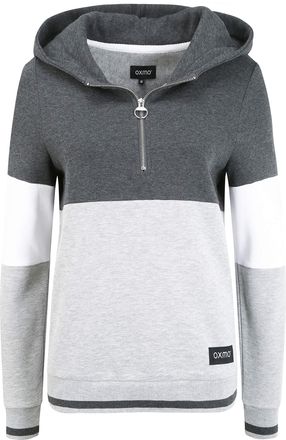 Oxmo Omara Damen Kapuzenpullover Hoodie Pullover mit hochabschließender Kapuze, Größe:M, Farbe:Dark Grey Melange (1940071)