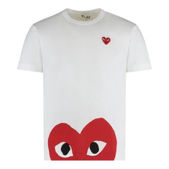 Comme Des Gar&ccedil;ons Oversized Heart T-Shirt - - Tops - Herren - Wei&szlig; - L