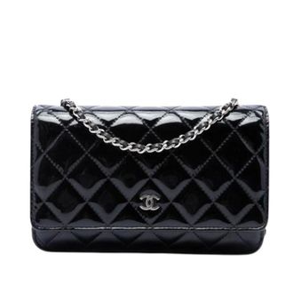 Chanel Pre-owned Portefeuille &agrave; cha&icirc;ne - Femme - Pre-owned - Noir - Taille: ONE Size