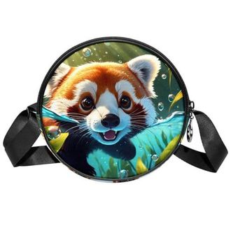 Generic Sac &agrave; bandouli&egrave;re rond rond pour femme, petit sac &agrave; bandouli&egrave;re sous-marin avec fermeture &eacute;clair et bretelles r&eacute;glables