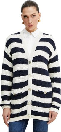 Guess Femme, Pulls, Multicolore, Taille: 36 FR Cardigan Boutonn&eacute; &agrave; Rayures