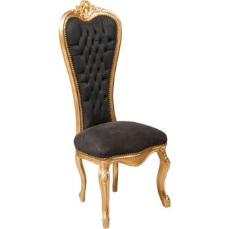Biscottini International Fauteuil Louis xvi de style français, en hêtre massif, sculpté et fini à la main avec patine en feuille dor