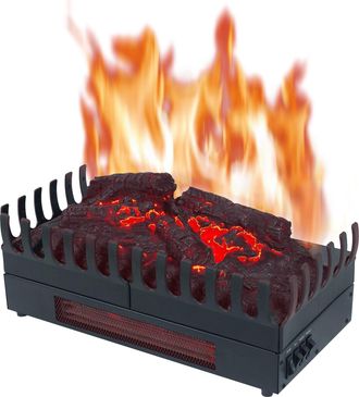 Chemin'Arte Elektrokamin mit heizung- Elektrischer Solo-Standkamin mit realistischem Flammeneffekt für Wohnzimmer und alle Innenraumbereiche - LED Lampen - Freist