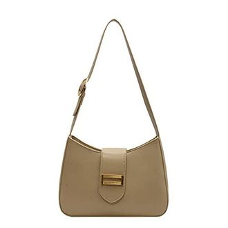 Generic Petit sac &agrave; bandouli&egrave;re en cuir pour femme avec fermeture &eacute;clair tendance, kaki, small
