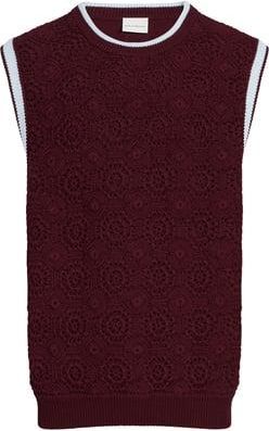 Dr&ocirc;le de Monsieur Pull droit sans manches en maille de coton