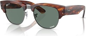 Ray-Ban Mega Clubmaster Holiday Limited Sonnenbrillen Havana Hellbraun Auf Gunmetal Fassung Grün Glas Polarisiert 50-21