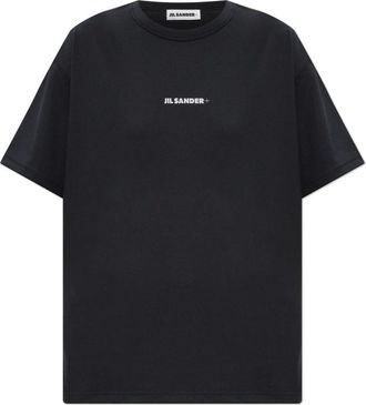 Jil Sander Femme, Tops, Noir, Taille: 42 FR T-shirt avec logo imprim&eacute;