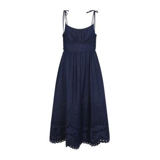 Zimmermann Mahon Broderie Denim Midikleid - - Dresses - Damen - Blau - L