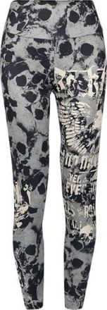 Rock Rebel by EMP Femme Leggings Noir/Gris &agrave; Grand Motif M