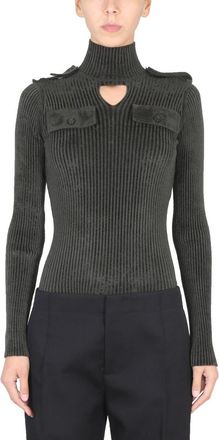 Bottega Veneta High-Neck Knit Sweater - Green