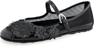 Aerosoles Chaussures Plates Petal Mary Jane pour Femme, Maille filetée Noire, 37.5 EU