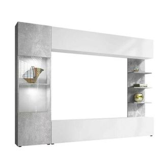Mirjan24 Mobilier1 - Ensemble de salon Comfivo 210, Blanc + B&eacute;ton