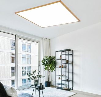 ETC Shop Etc-shop - Deckenpanel Deckenleuchte Aufbaupanel Designleuchte Wohnzimmerleuchte in Holzoptik, Aluminium Kunststoff, 1x led 36 Watt 2250 Lumen