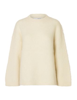 Selected Damen Slfgabriella Ls Knit New O-Neck Noos, Birch, XL EU