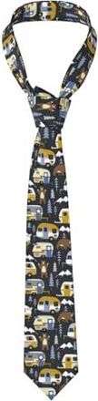 Generic Cravates Homme Caravanes De Camping Vintage Bears Dark Confortable Necktie Classique Cravate Pour Hommes Pour Affaires Travail Mariage