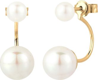 Elli Ohrringe Damen Front-Back Trend mit Süßwasserzuchtperle in 925 Sterling Silber vergoldet