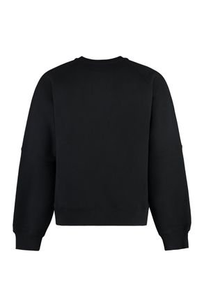 Saint Laurent Mens Crew-Neck Cotton Sweatshirt Black Sweatshirts Sweater