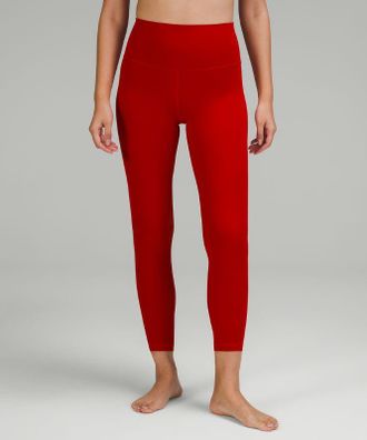 lululemon New Year Align Hose mit hohem Bund f&uuml;r Frauen - 63,5 cm - Gr&ouml;&szlig;e 2 in Dark Red