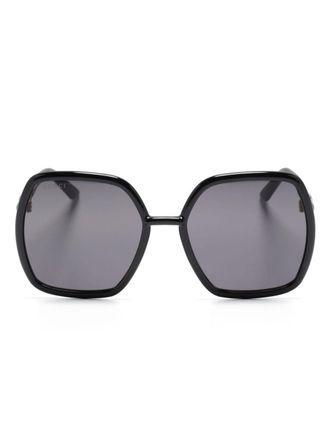 Gucci lunettes de soleil &agrave; mors m&eacute;tallique - Noir