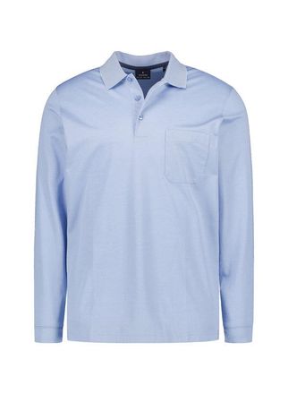 Ragman Herren Polo-Shirts blau Baumwoll-Piqu&eacute;
