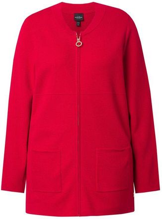 Ulla Popken Strickjacke Strickjacke Waffelstruktur Collegekragen Langarm