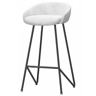 Generic Niedrige Barhocker (66/76 cm) mit Samtbezug und Fu&szlig;st&uuml;tze, ideal f&uuml;r Caf&eacute;s, Pubs, K&uuml;chen, Tresen und Esszimmer