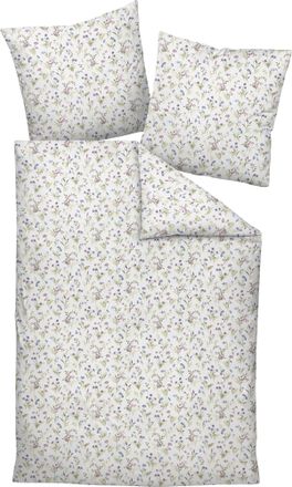 Janine Bettw&auml;sche Feinbiber Beere-gr&uuml;n-Natur Gr&ouml;&szlig;e 1x 135x200 cm + 1x 80x80 cm