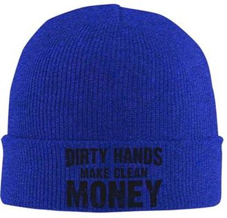 Generic Les Mains Sales Font De largent Propre (Dr&ocirc;le) Femme Homme Bonnets Tricot&eacute; Classique Bonnet De P&ecirc;cheur Confortable Bonnets Hiver pour Le Quotidien Spo