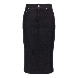 Dolce & Gabbana Femme, Jupes, Bleu, Taille: 36 FR Longuette Pencil Skirt