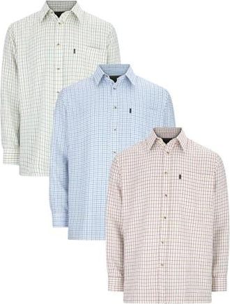 Walker and Hawkes Chemise pour Homme - Coton/Carreaux/Manches Longues/Campagne - Entretien Facile - Assorti - 4XL (50)