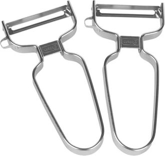 Lurch Sparschäler Universal Edelstahl 2er Set - Edelstahlklinge mit beweglichem Klingenkopf für müheloses Schälen, ideal für Obst & Gemüse