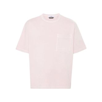 Stone Island Homme, Tops, Rose, Taille: M T-shirt &agrave; poche logo Marina
