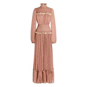 Dolce & Gabbana Femme, Robes, Rose, Taille: 36 FR Longue robe en mousseline