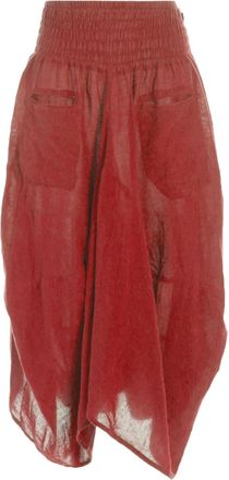 vishes Kn&ouml;chel-Langer Luftiger Damen Sommer-Rock Einfarbig Sommerr&ouml;cke orange 34-38