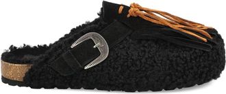 Taji Fransen-Mules mit Schnallendetail - Schwarz