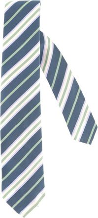 Finamore Homme, Accessoires, Vert, Taille: ONE Size Cravate regimental en soie et coton