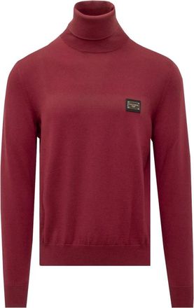 Dolce & Gabbana Homme, Pulls, Rouge, Taille: XL Pull Col Roul&eacute; en Laine