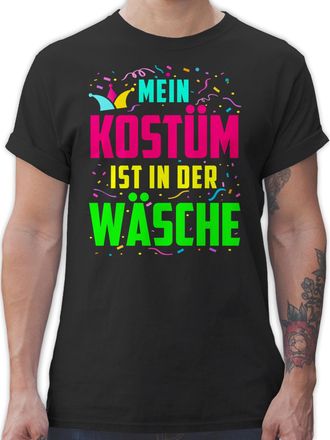 Shirtracer T-Shirt Herren - Karneval & Fasching - Mein Kost&uuml;m ist in der W&auml;sche I Fastnacht I Fasnacht I Fasnet - XL - Schwarz - faschingsshirt Faschings bunt Sh