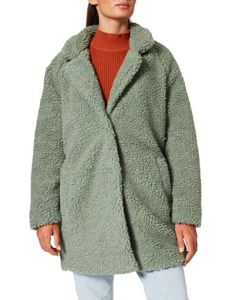Only Damen ONLAURELIA Sherpa Coat OTW Mantel, Shadow,L