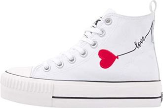 British Knights British Knights Femme Kaya Mid Basket, White Heart, 37 EU